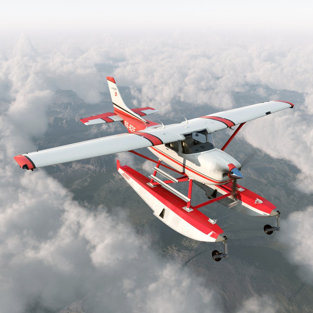 3d model cessna 182 skylane floats