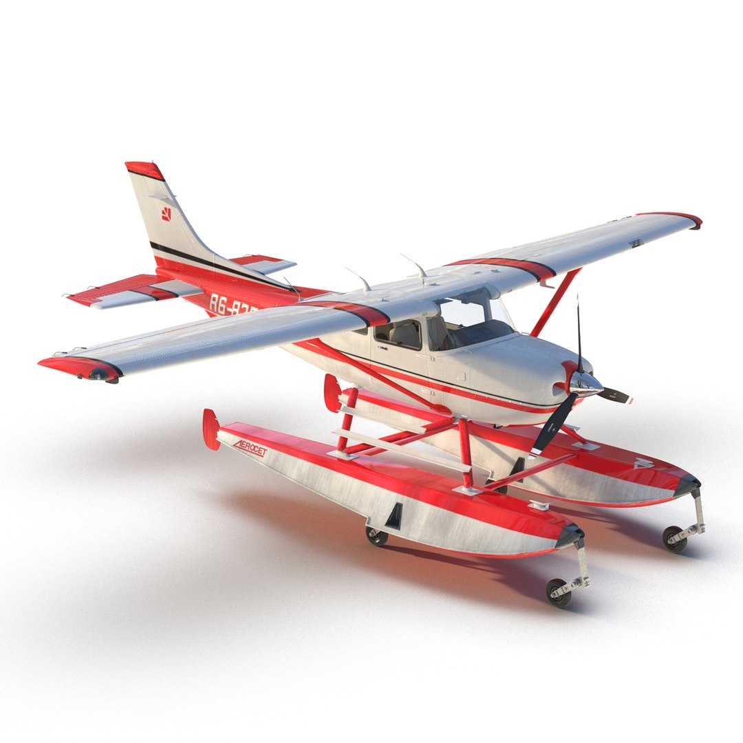 3d model cessna 182 skylane floats