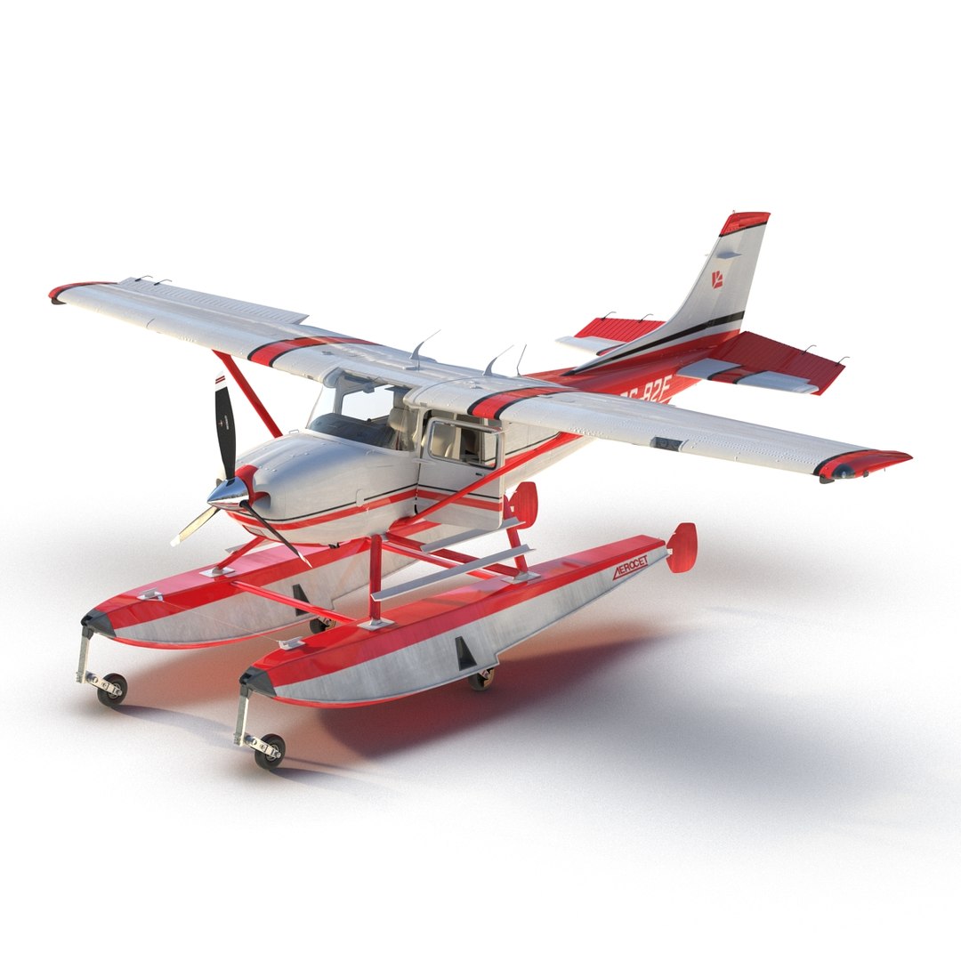 3d model cessna 182 skylane floats