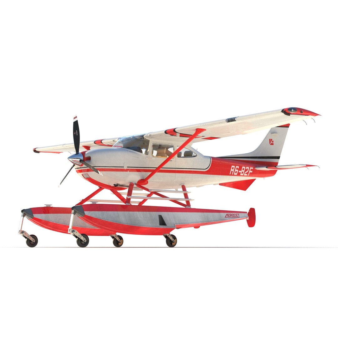 3d model cessna 182 skylane floats