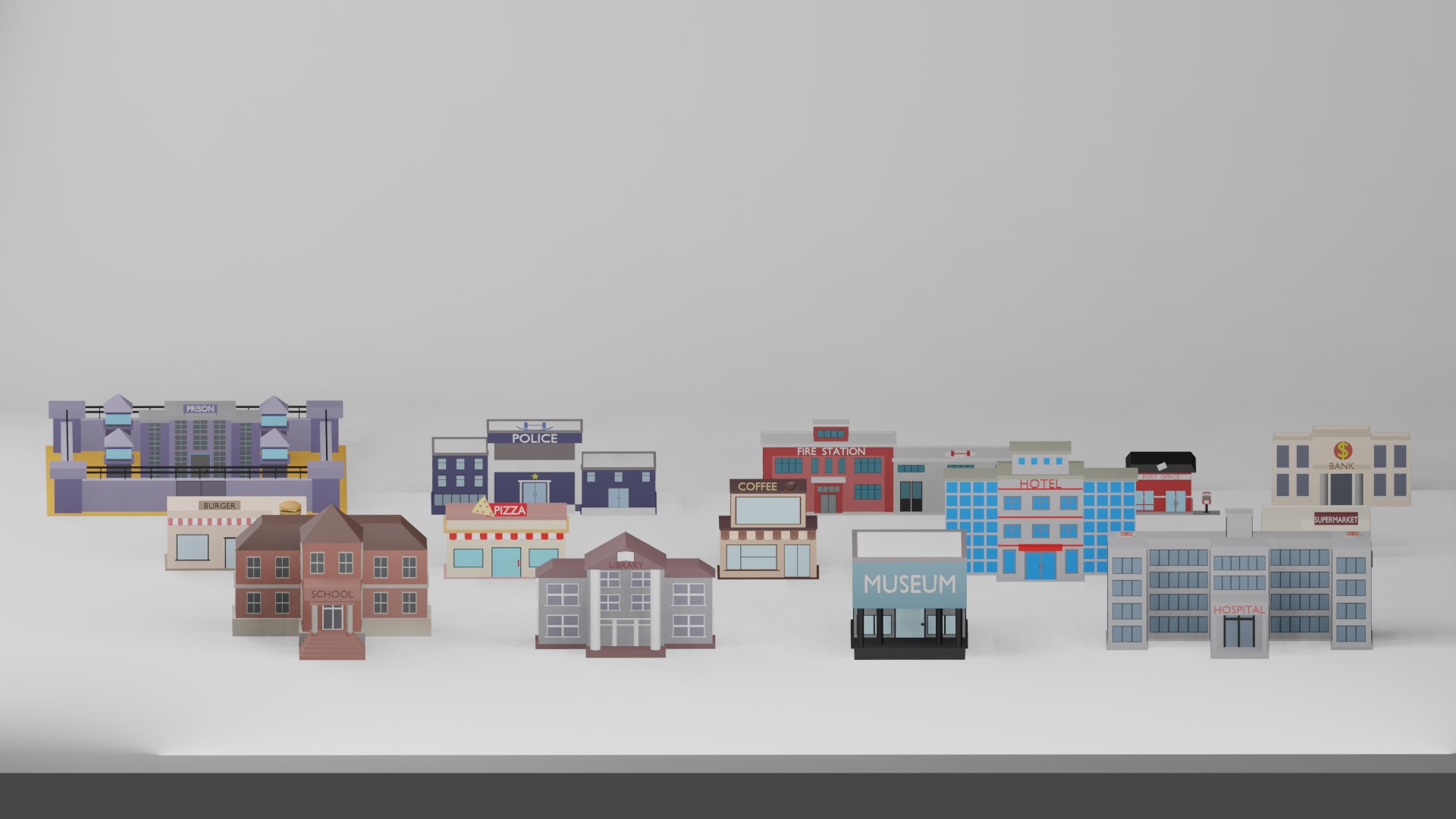 3D model Low Poly Buildings 3D model - TurboSquid 2171929