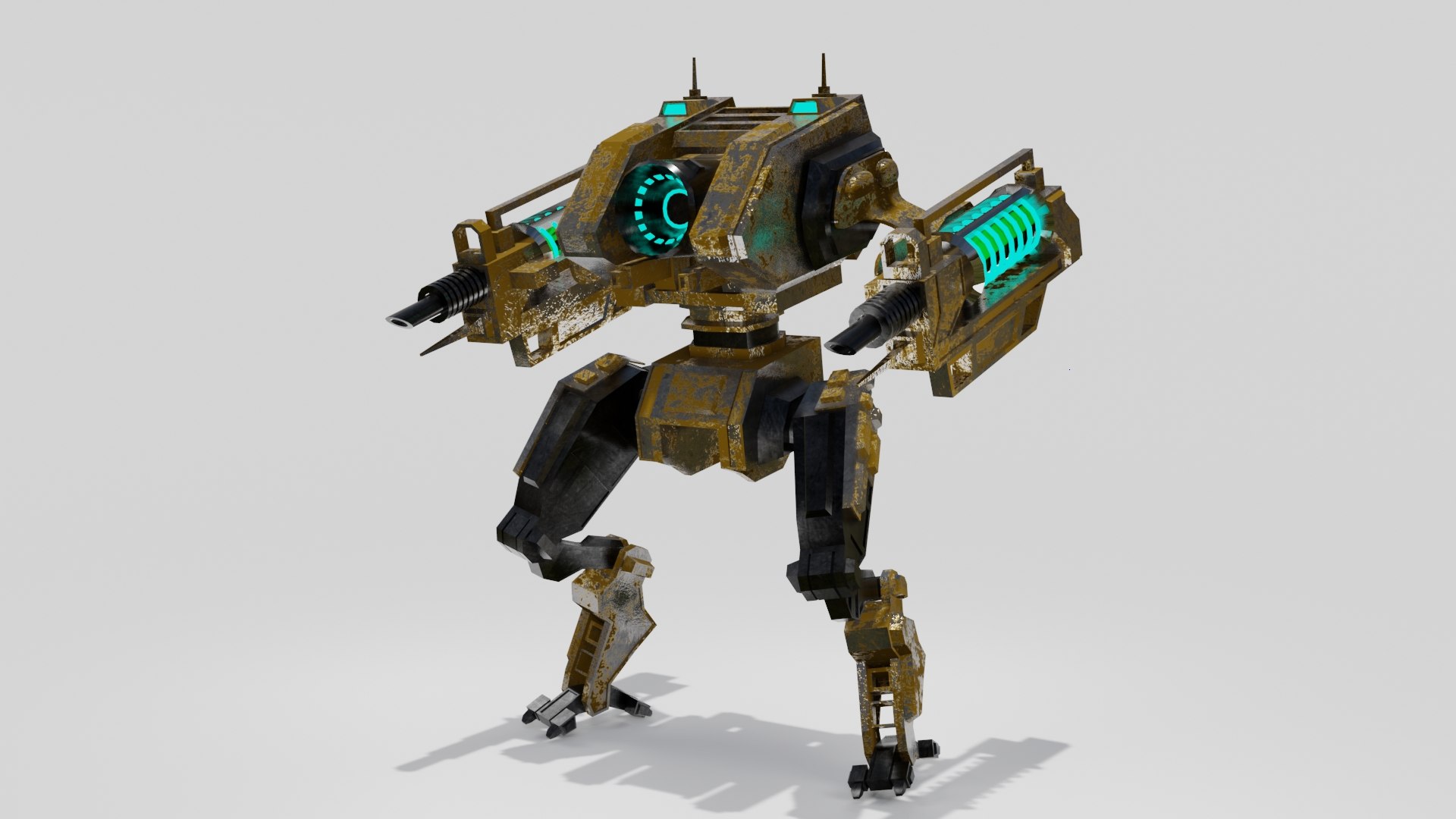 modelo 3d Mech war tank yellow - TurboSquid 2039482