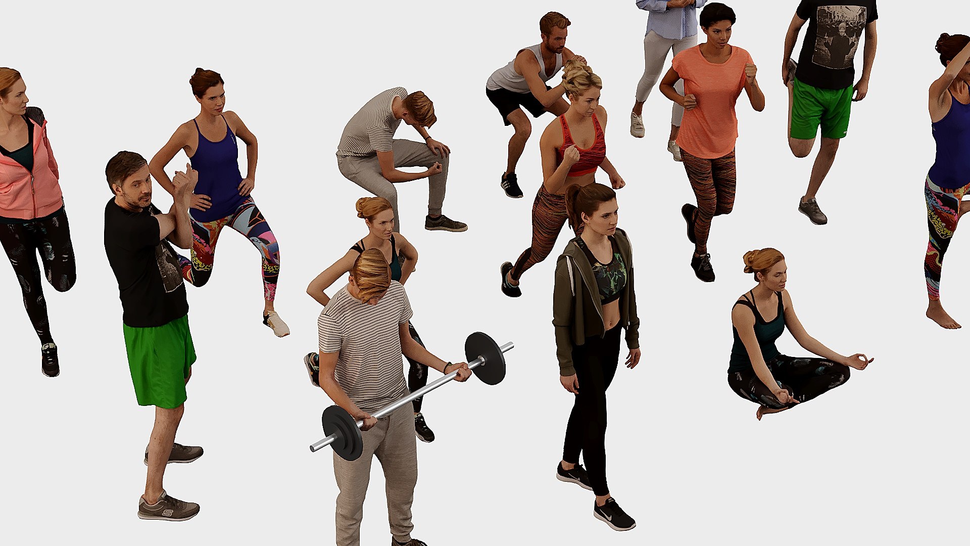 3D People At The Gym X14 - TurboSquid 2425495
