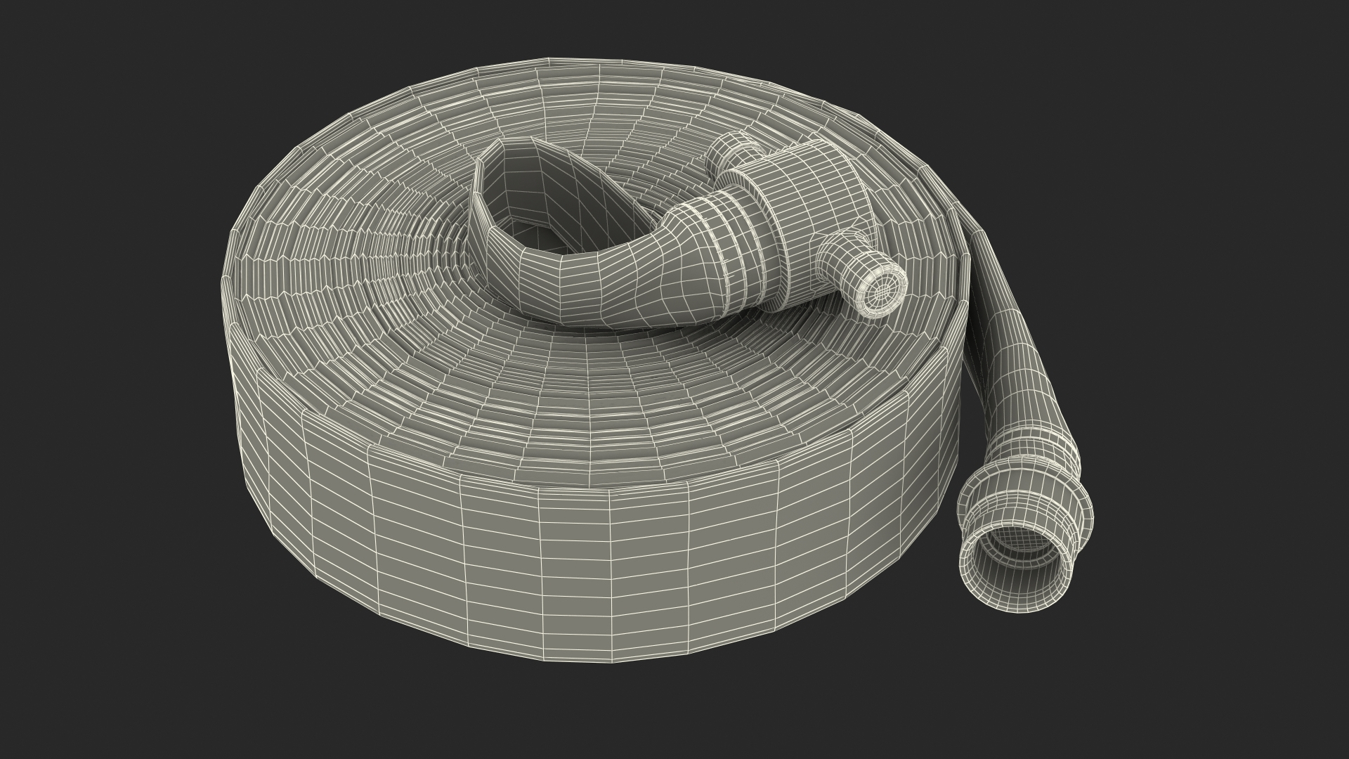 3D Coiled Fire Hose White Canvas Model - TurboSquid 1836544