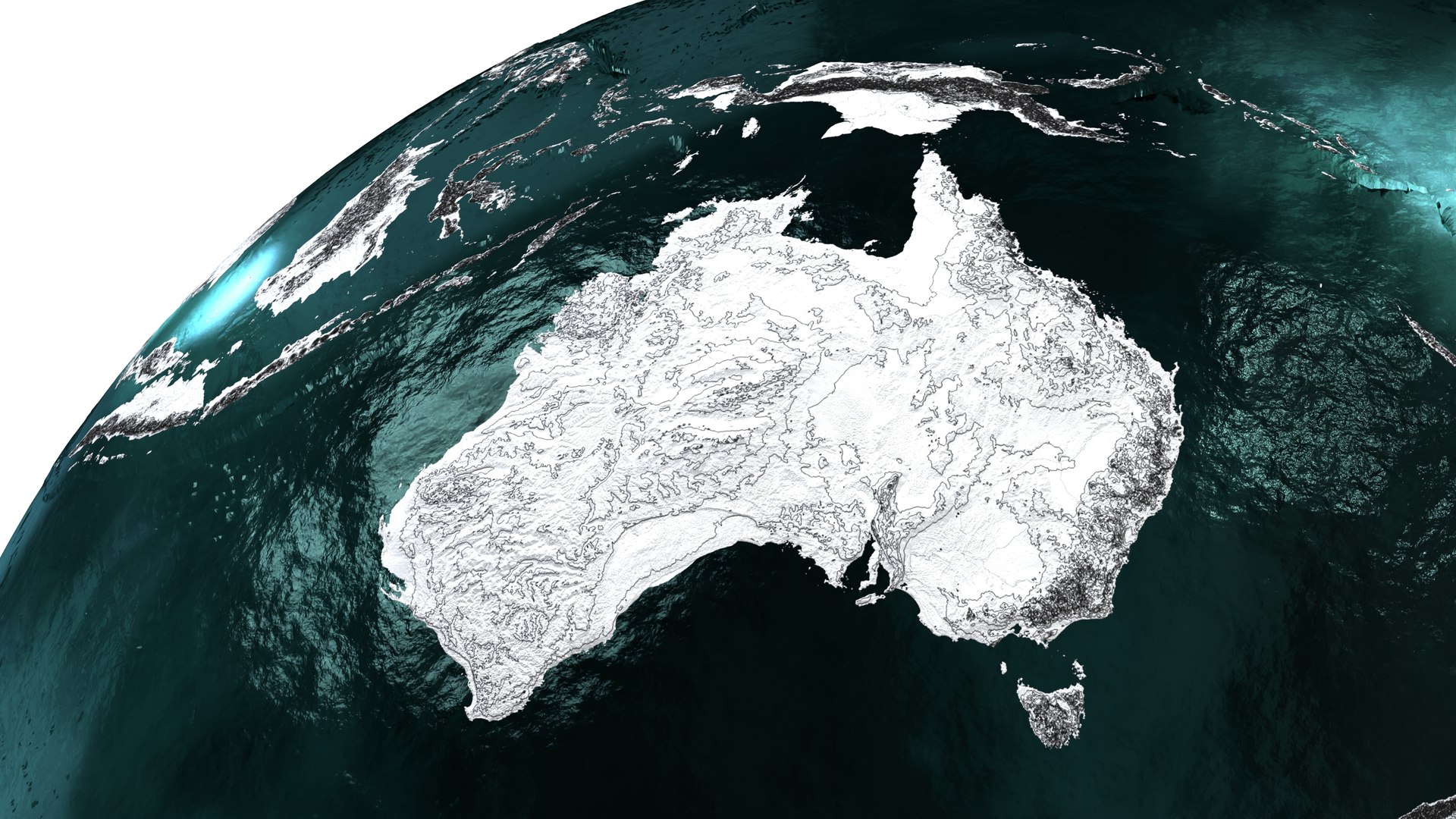 Earth Water 3D Globe Contours 3D Model - TurboSquid 2347559