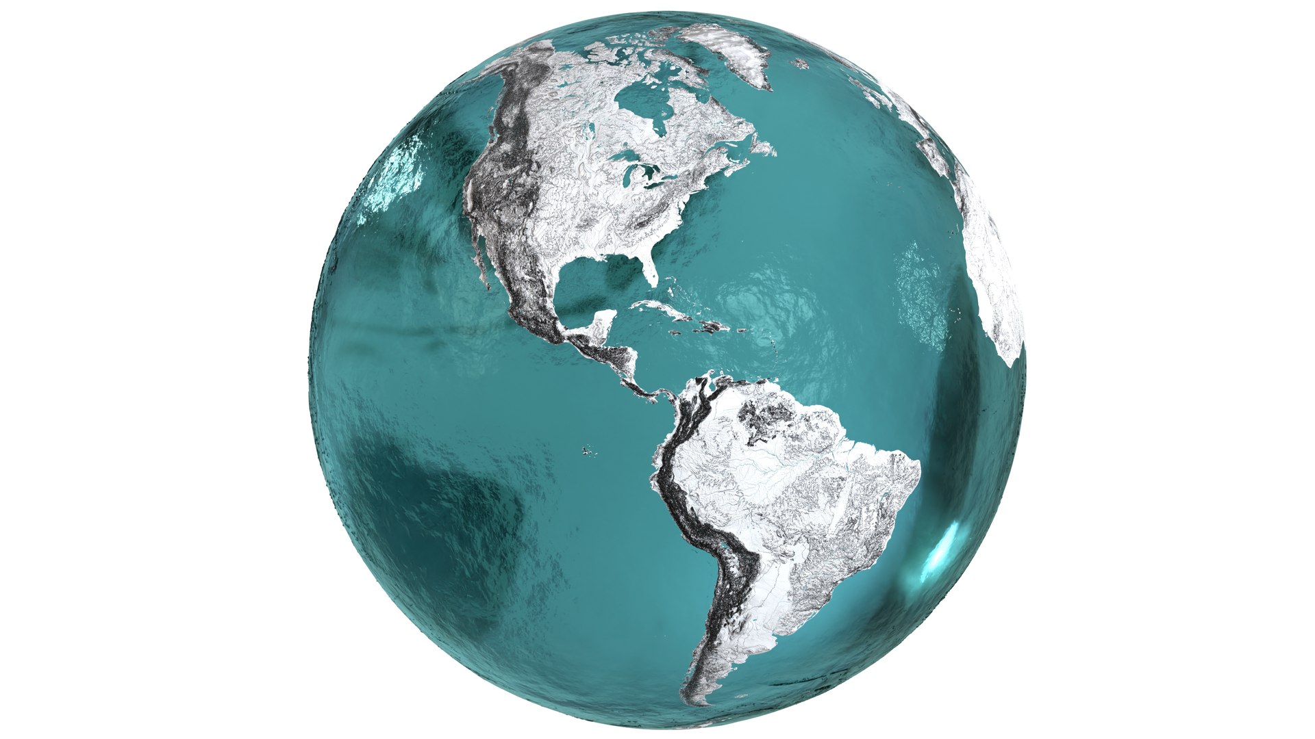Earth Water 3D Globe Contours 3D Model - TurboSquid 2347559