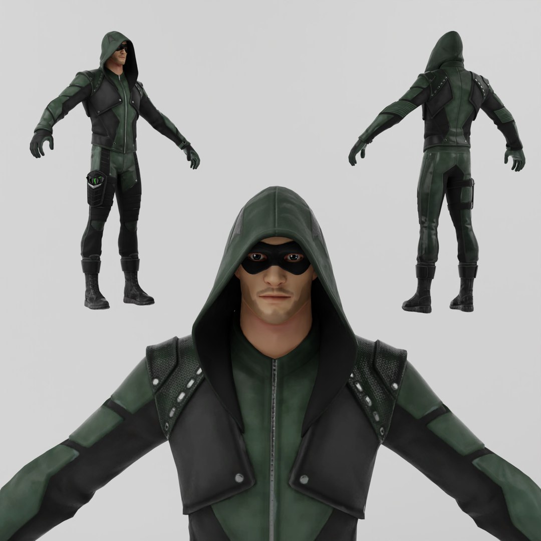 modelo 3d Green Arrow Lowpoly Rigged - TurboSquid 2033950