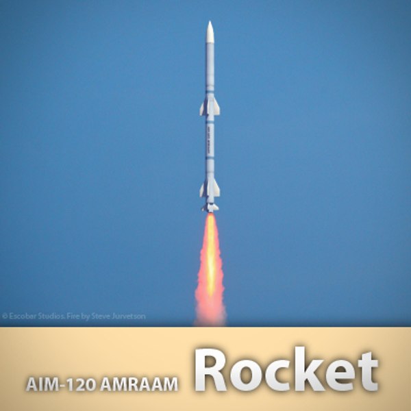 aim-120 amraam missile 3d model