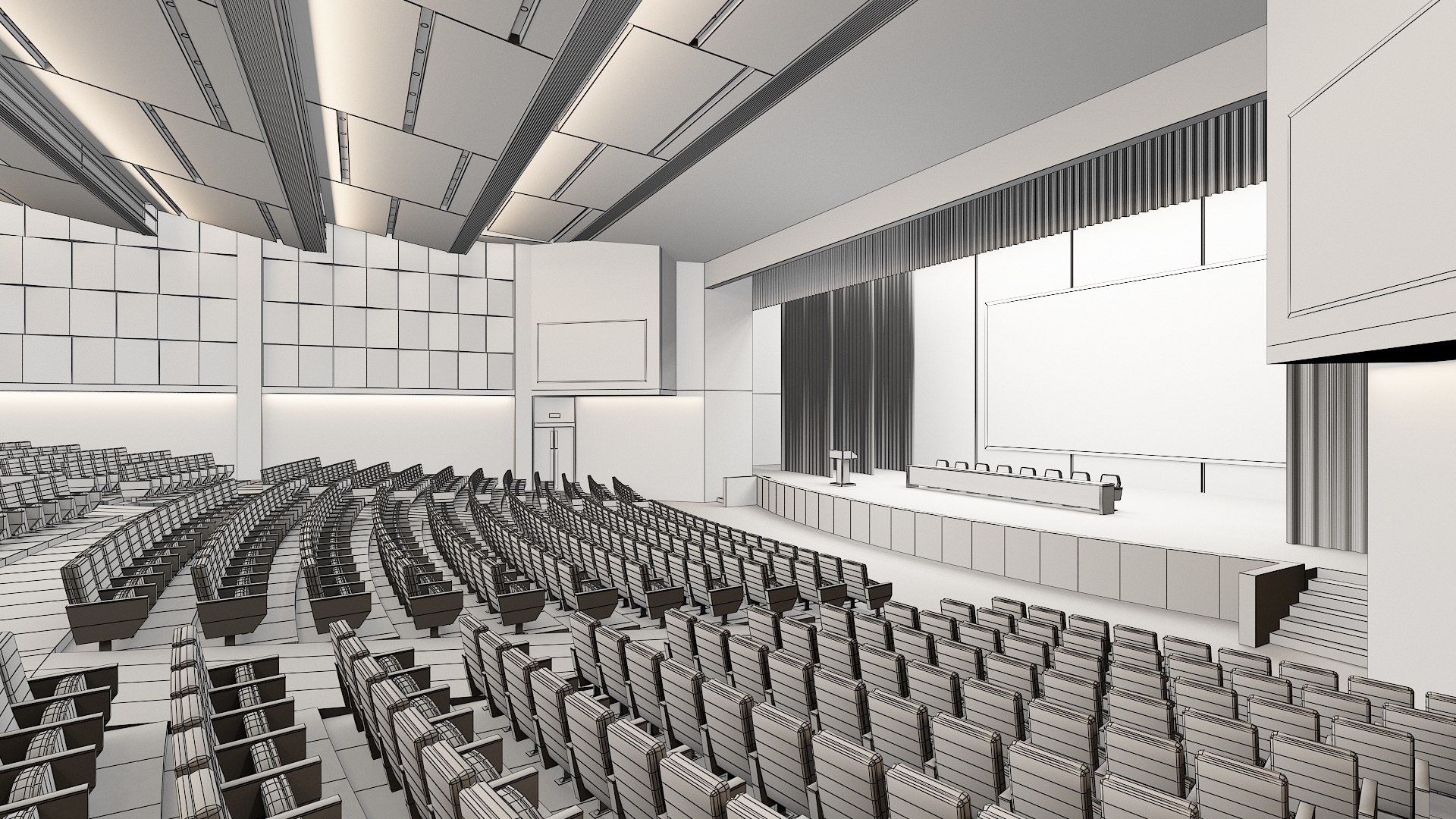 3D Lecture Hall 24 Model - TurboSquid 2196375