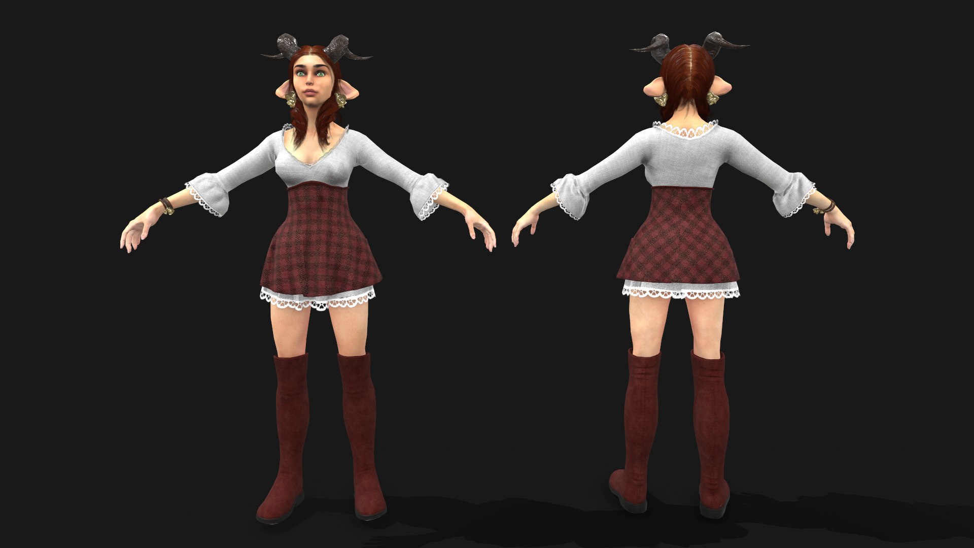3D Goat Girl Model - TurboSquid 1680874
