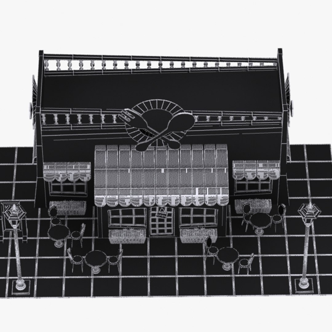 3d cartoon restaurant toon