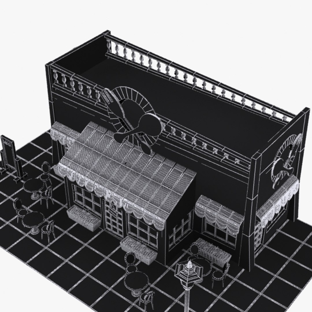 3d cartoon restaurant toon