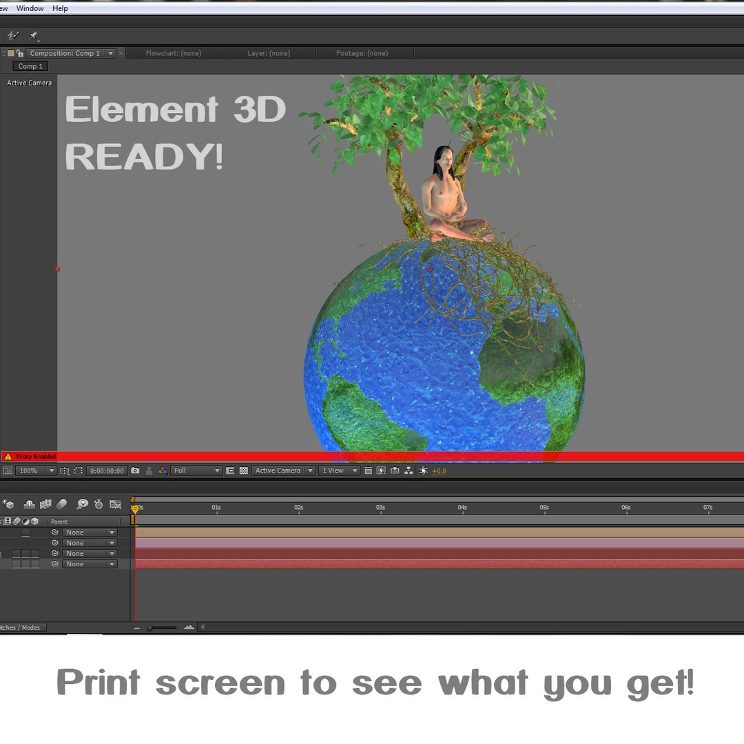 balance man trees 3d model