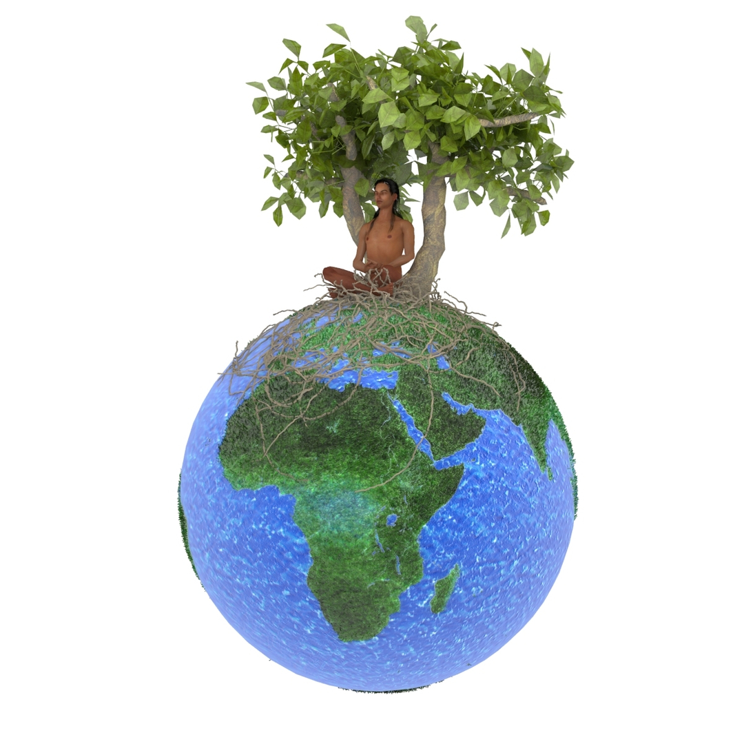 balance man trees 3d model