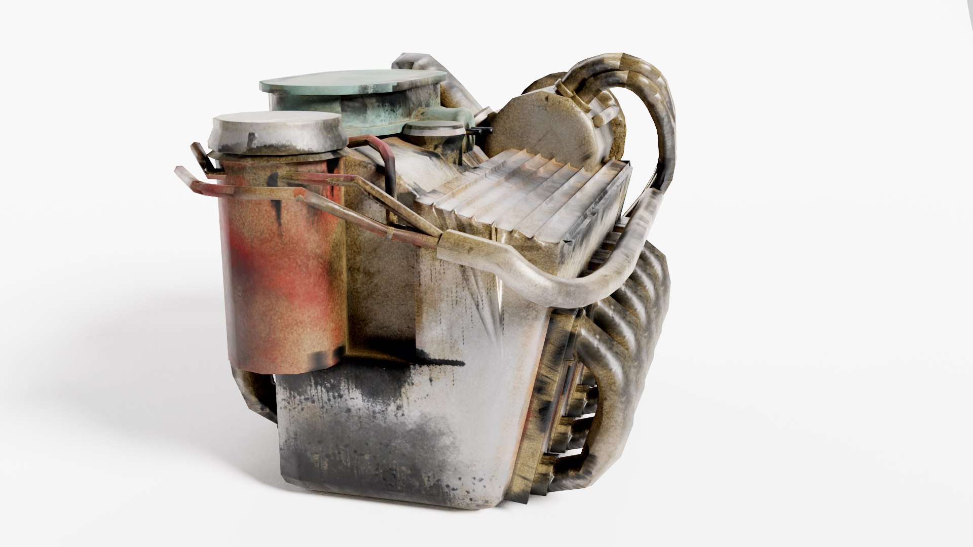 Vintage CarD Inline Engine Vehicle Part Da1 3D Model - TurboSquid 1964174