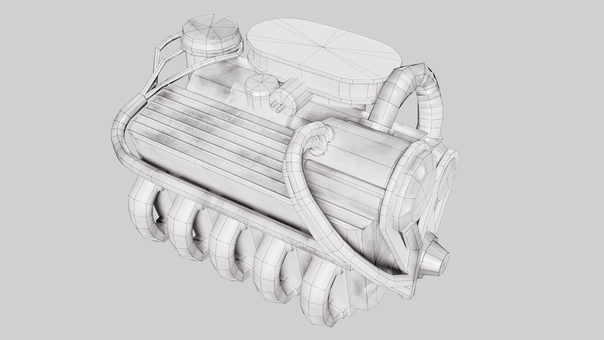 Vintage CarD Inline Engine Vehicle Part Da1 3D Model - TurboSquid 1964174
