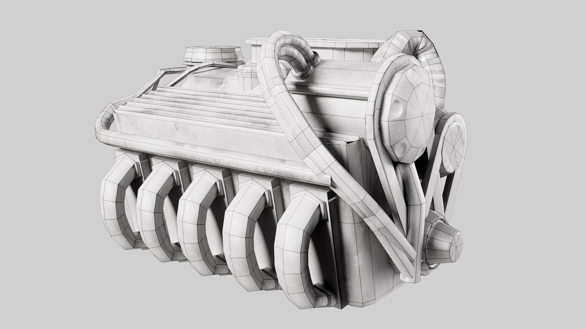 Vintage CarD Inline Engine Vehicle Part Da1 3D Model - TurboSquid 1964174