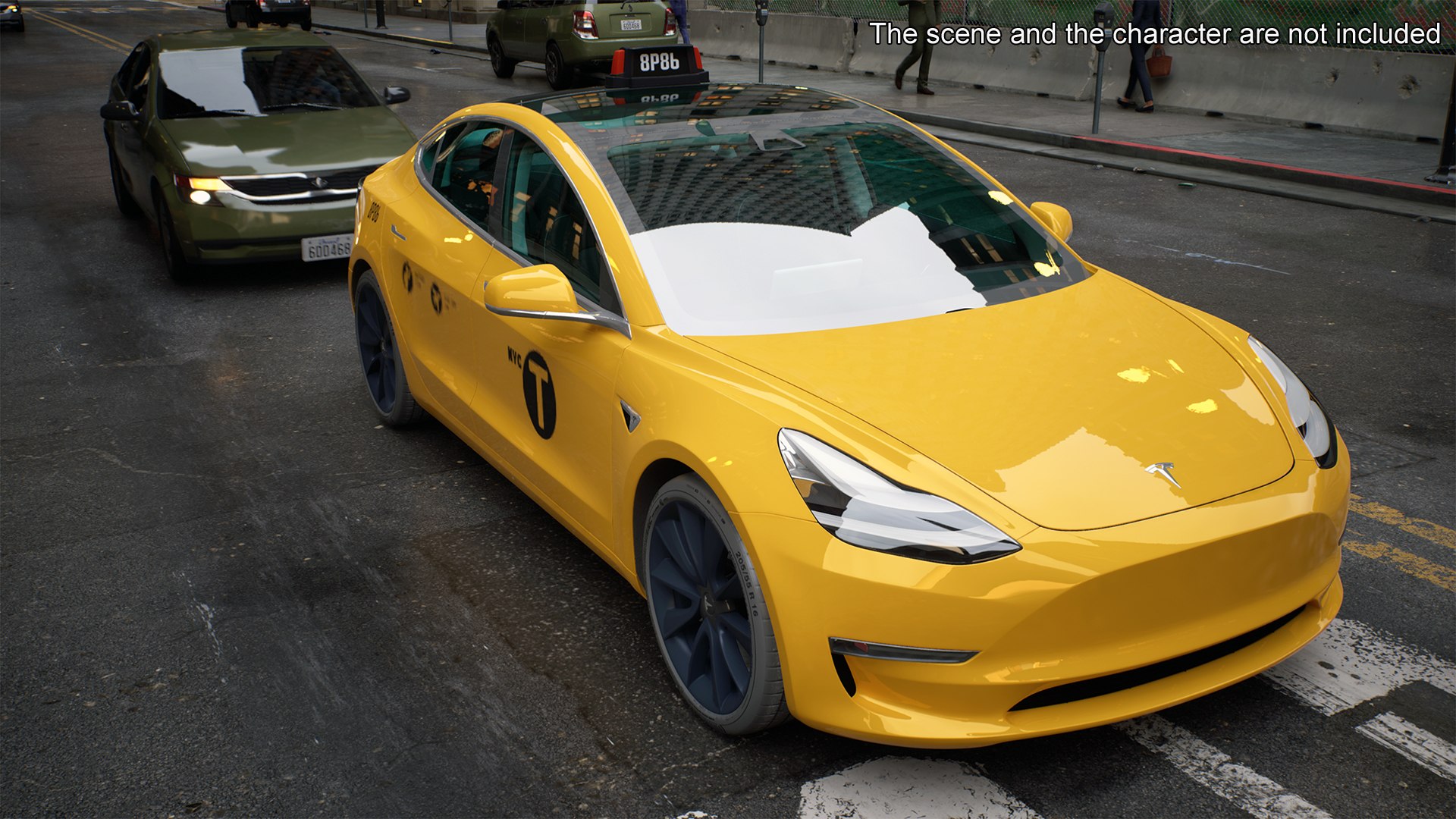 3D Tesla Model 3 Taxi model - TurboSquid 2153060
