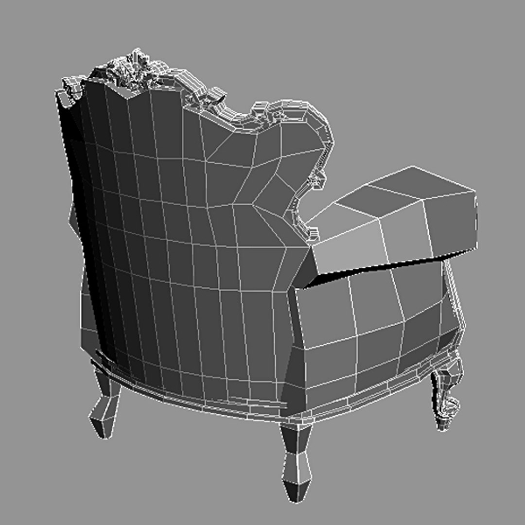 Qualitative Victorian Armchair 3d Model