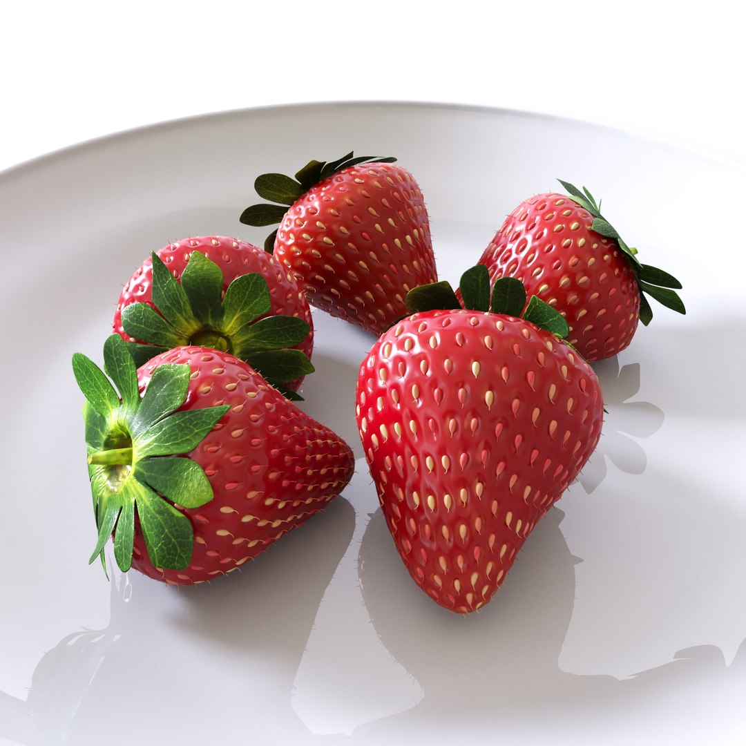 3D Strawberries Model - TurboSquid 2051744