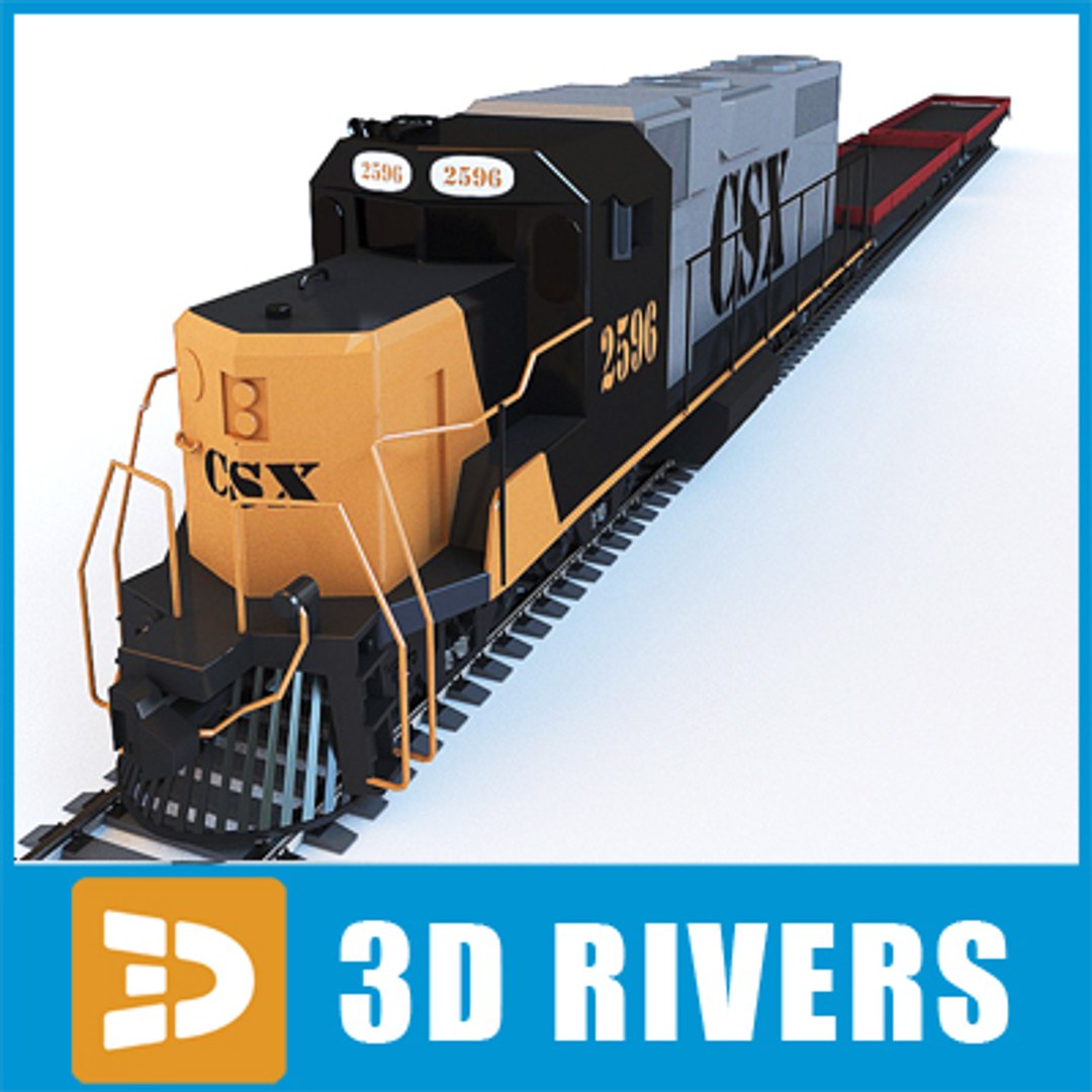 Train Seaport Freight 3d Model