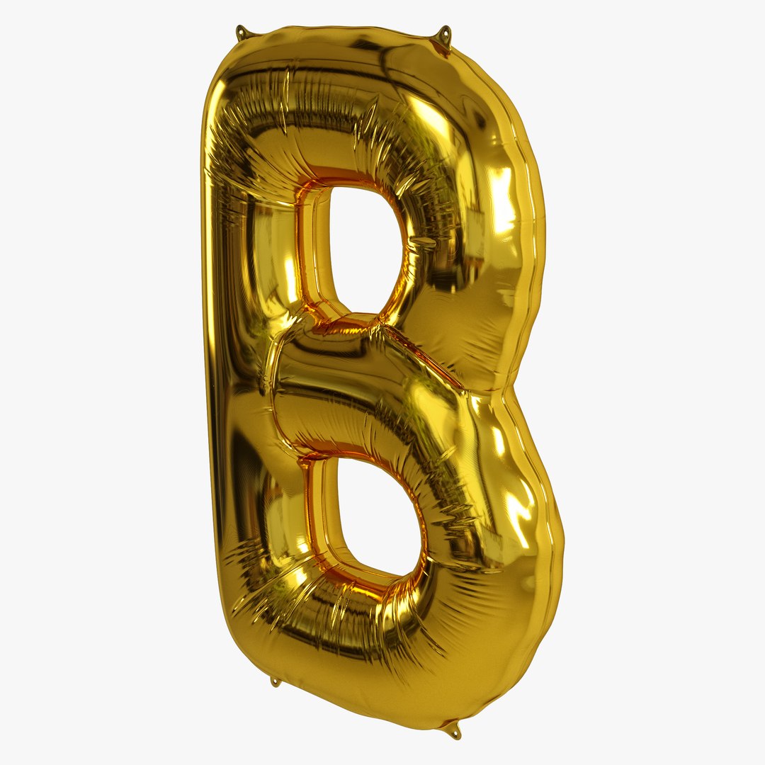 Balloon foil gold 3D model - TurboSquid 1362171