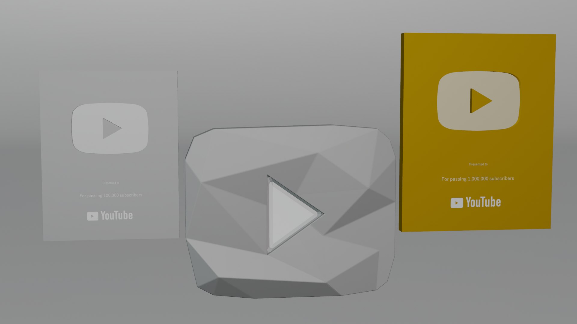 YouTube Creator Award Set 3D Model - TurboSquid 2399759
