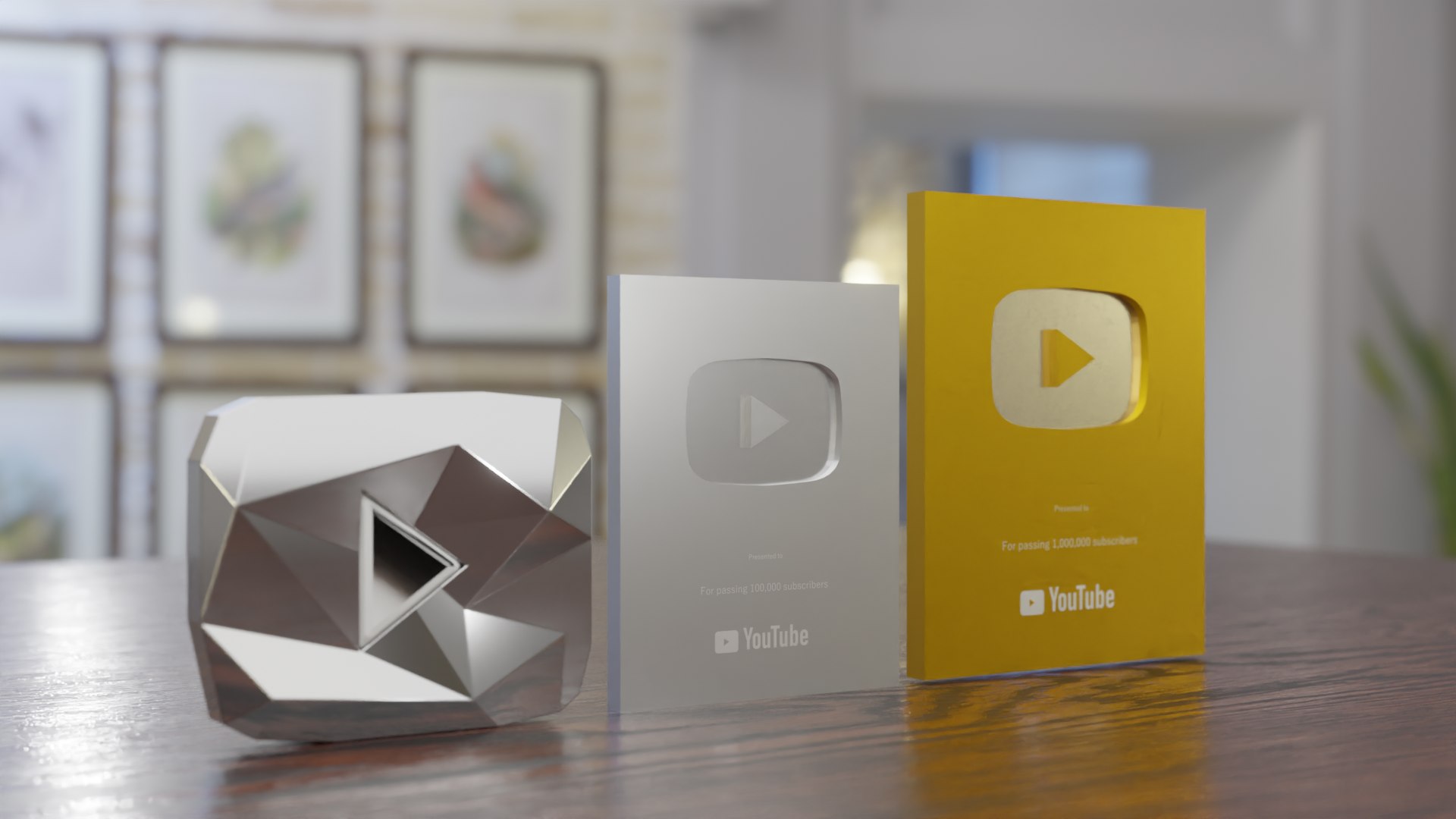YouTube Creator Award Set 3D Model - TurboSquid 2399759