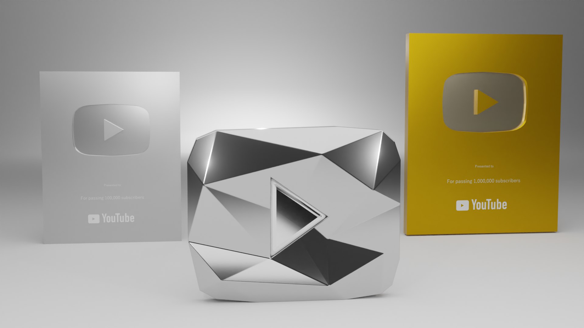 YouTube Creator Award Set 3D Model - TurboSquid 2399759