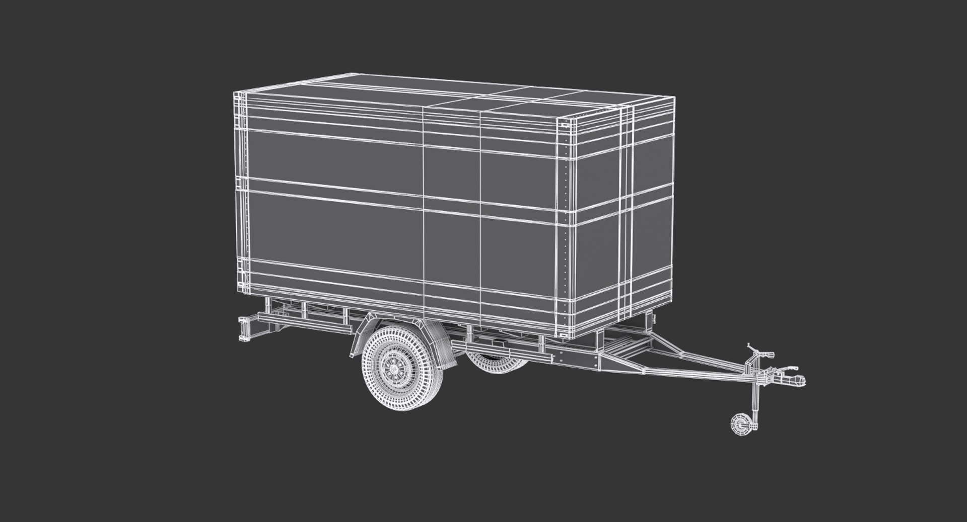 small box trailer 3d 3ds