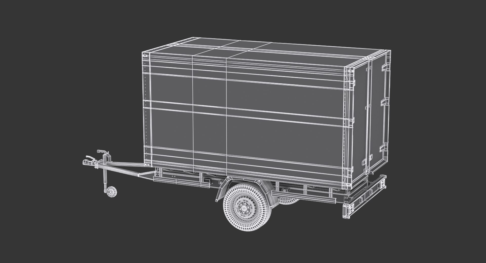 small box trailer 3d 3ds