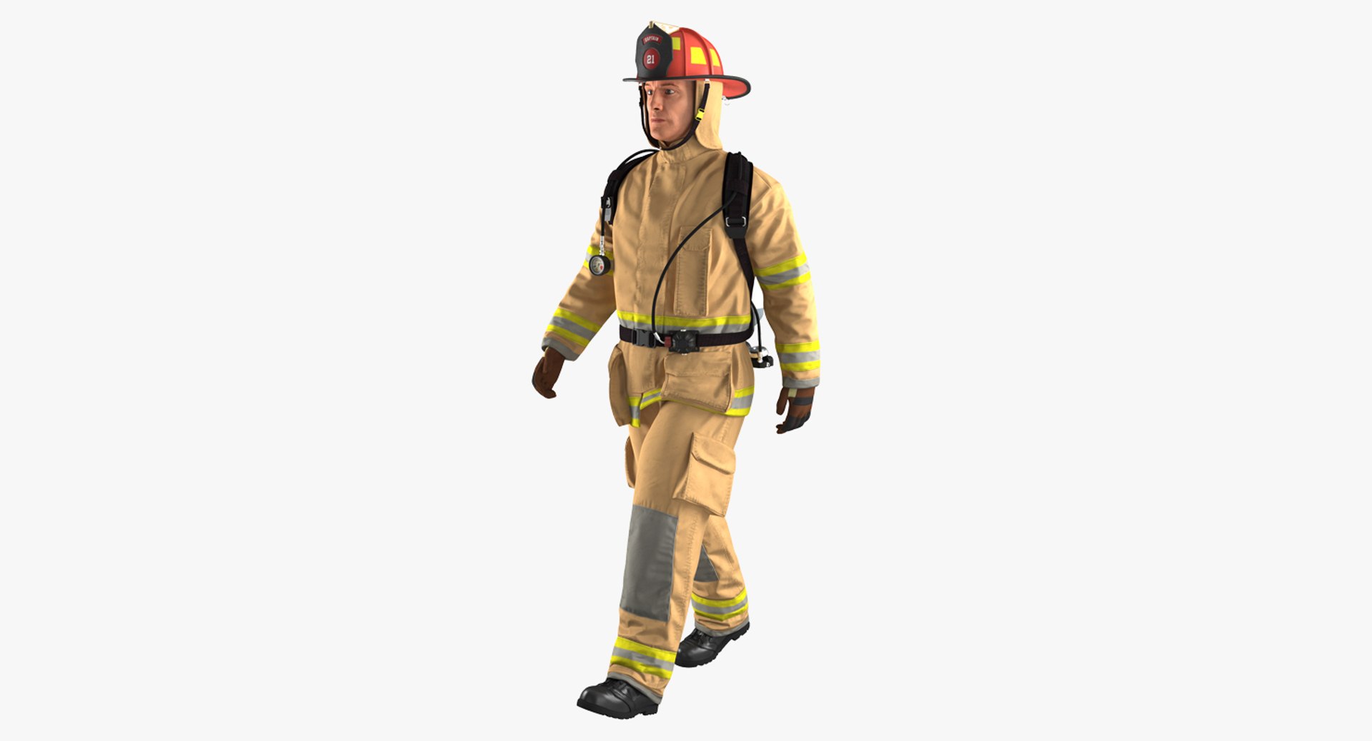 Firefighter walking pose 3D model - TurboSquid 1157613