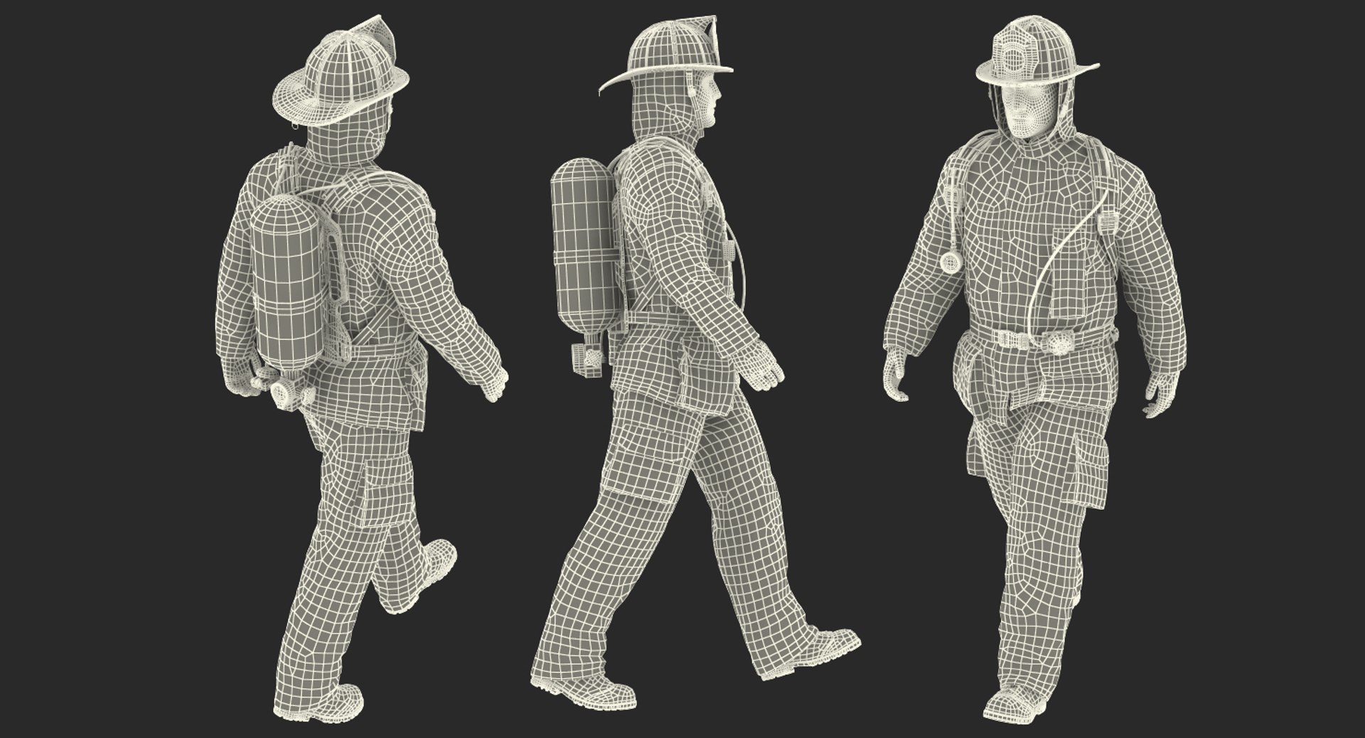 Firefighter walking pose 3D model - TurboSquid 1157613