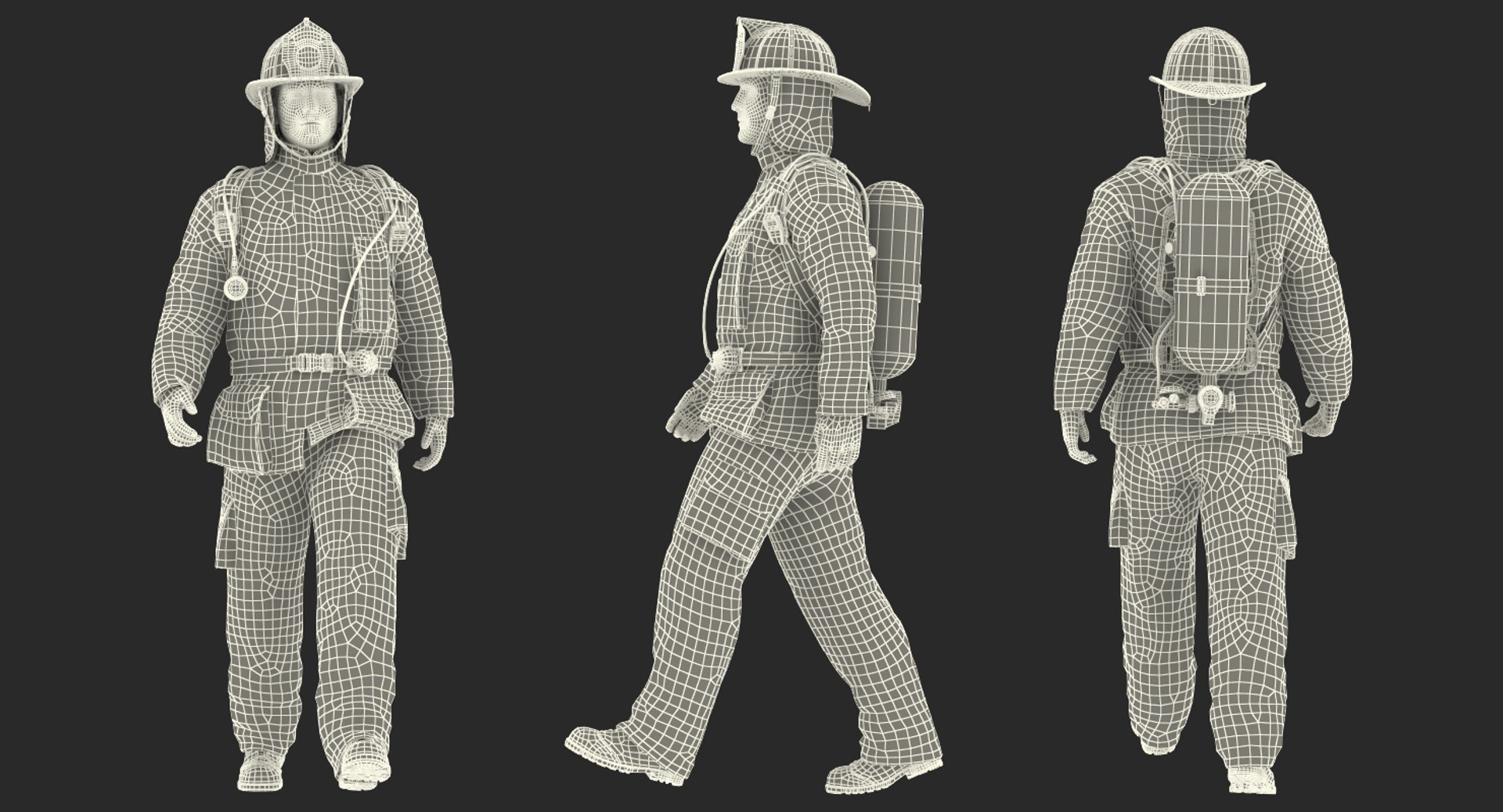 Firefighter walking pose 3D model - TurboSquid 1157613