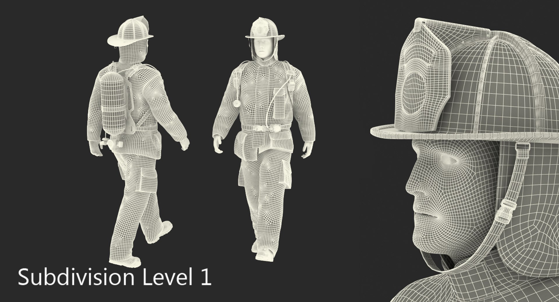 Firefighter walking pose 3D model - TurboSquid 1157613