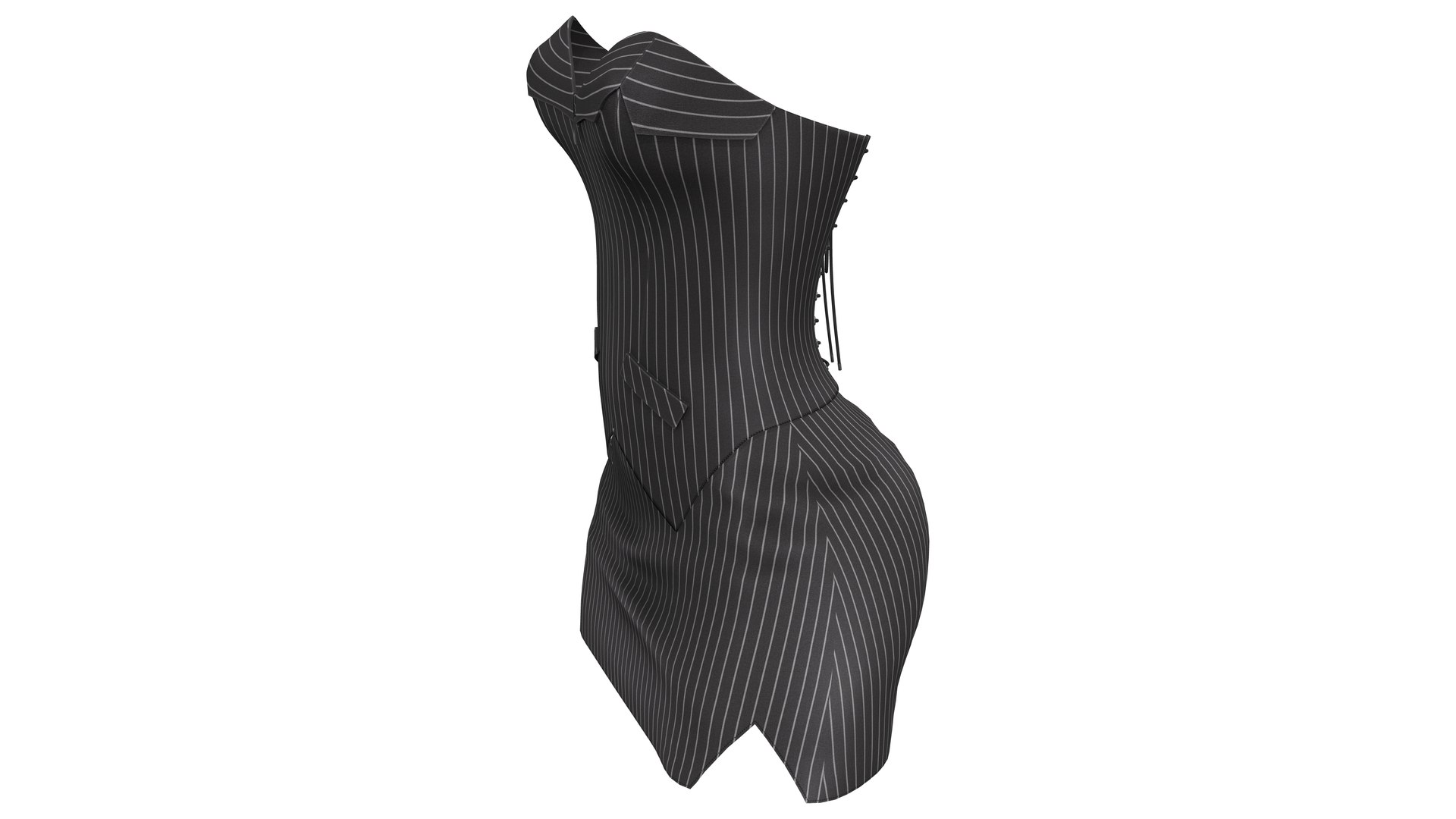 3D model Striped Office Lady Secretary Uniform - TurboSquid 1994527