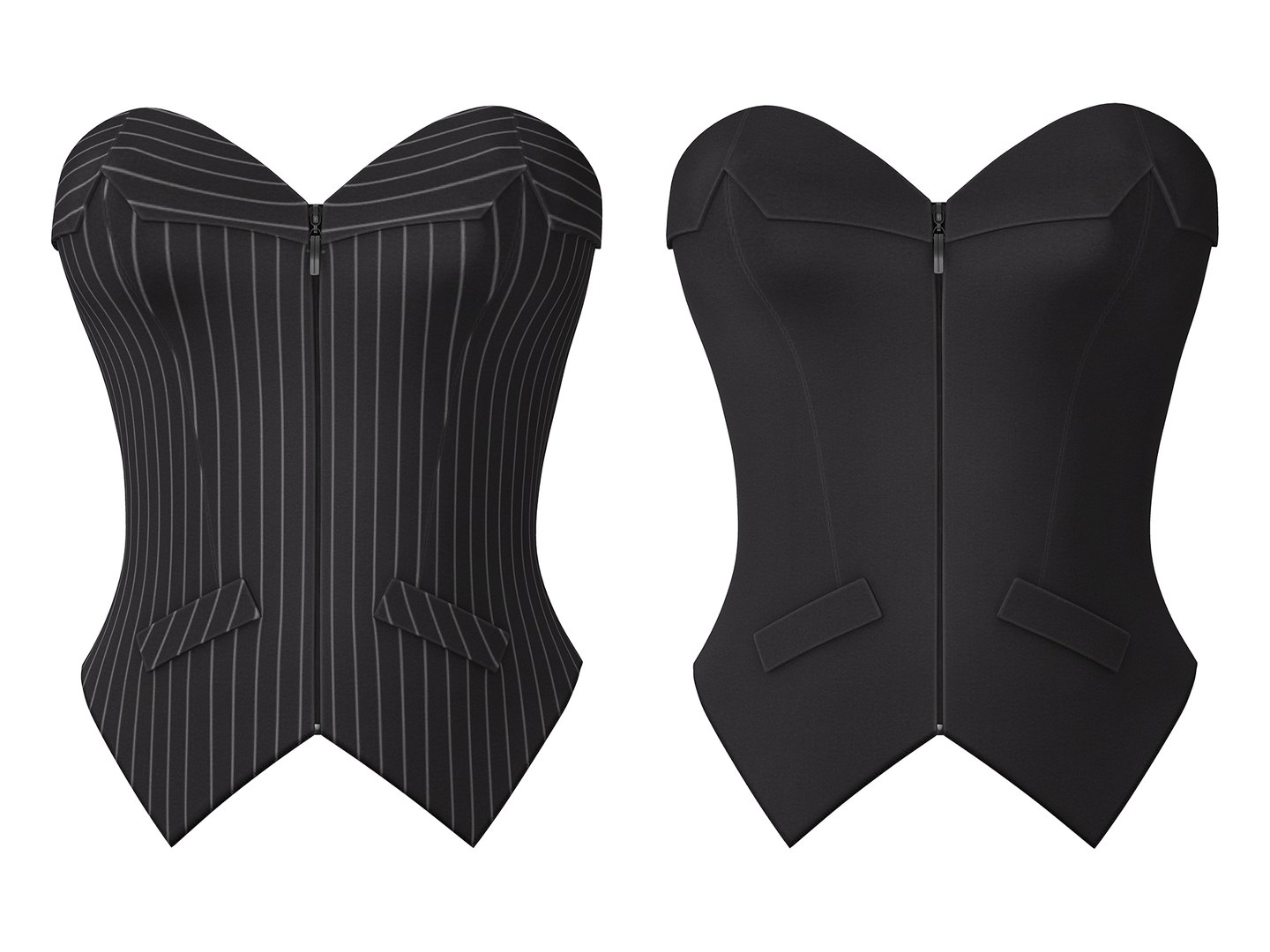 3D model Striped Office Lady Secretary Uniform - TurboSquid 1994527