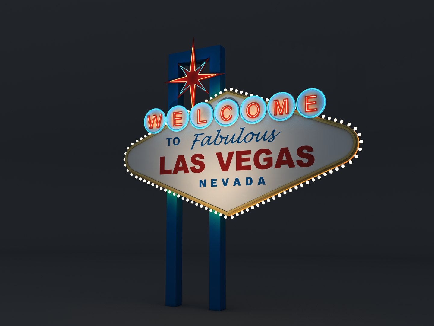3D Las Vegas Signboard Model - TurboSquid 1484717
