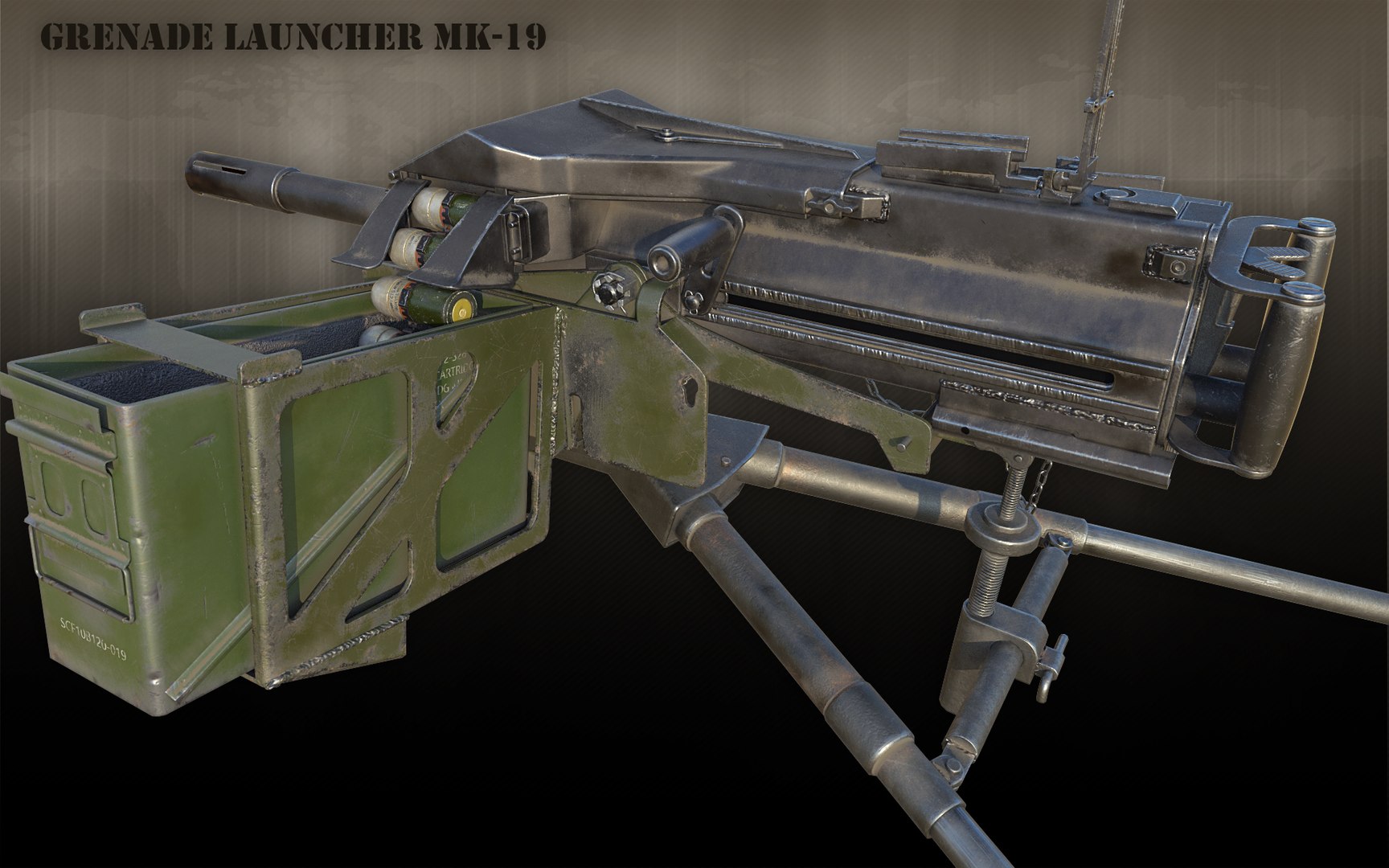 pbr grenade launcher 3d max