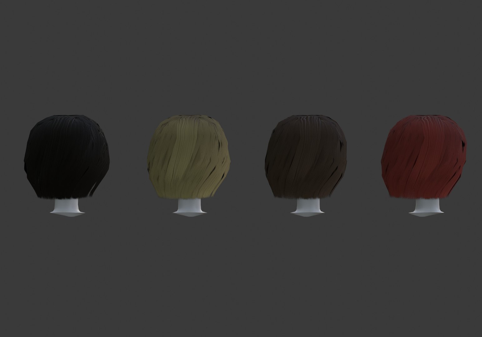 3D Low Poly Hairstyle In 4 Colors - TurboSquid 1899363