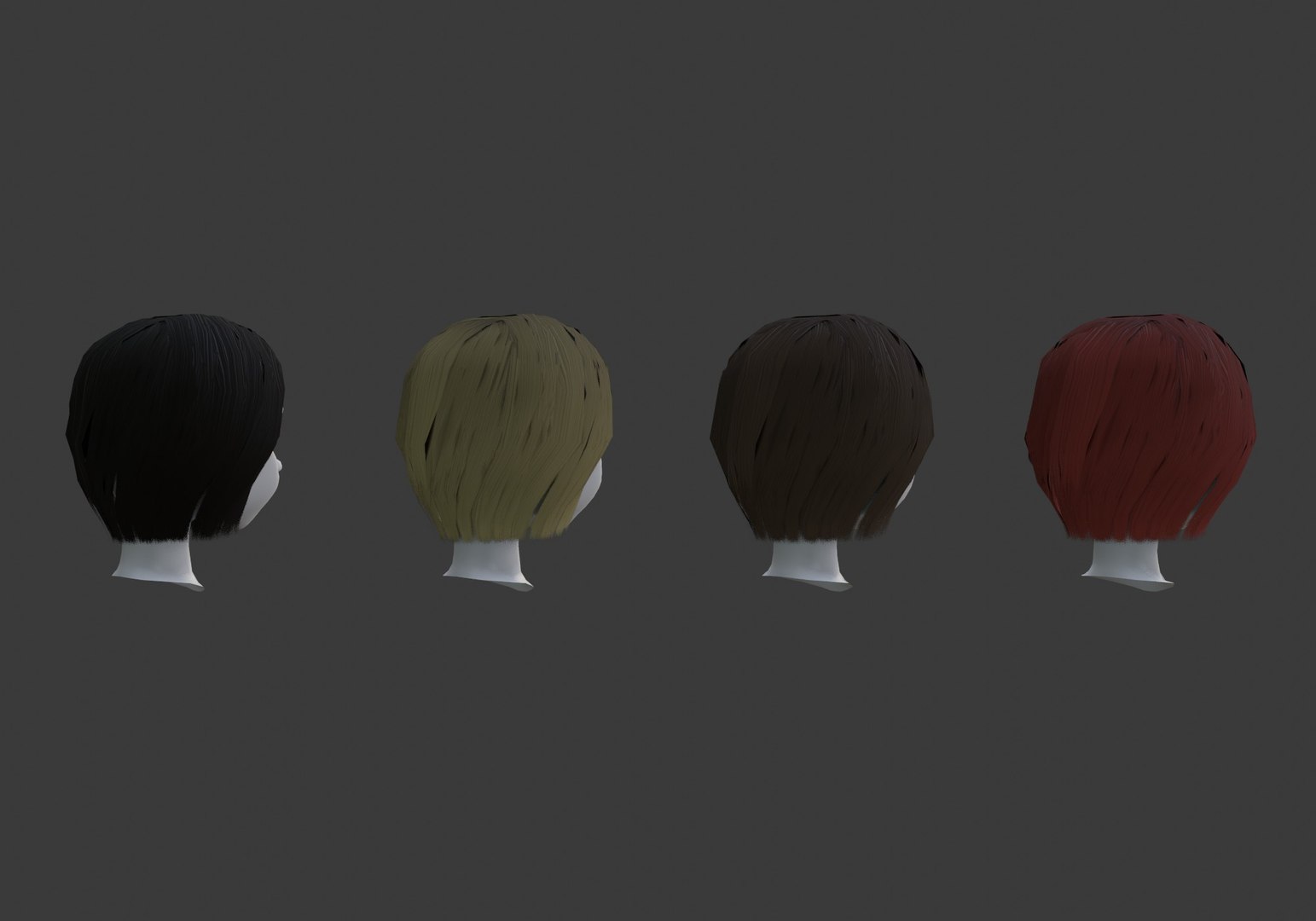 3D Low Poly Hairstyle In 4 Colors - TurboSquid 1899363