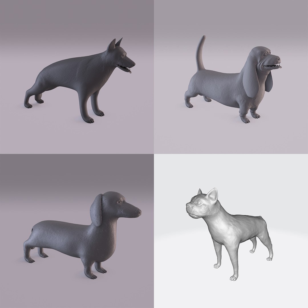 3D Printable Dogs Bundle - TurboSquid 1742774