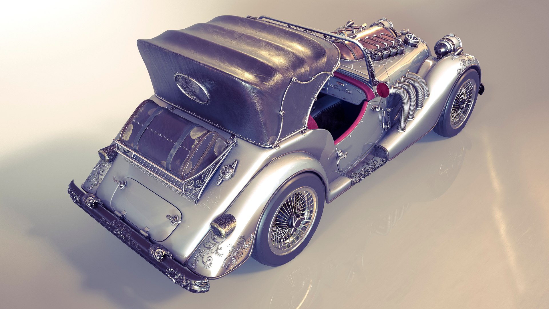 3D Steampunked Morgan Roadster Model - TurboSquid 1470607