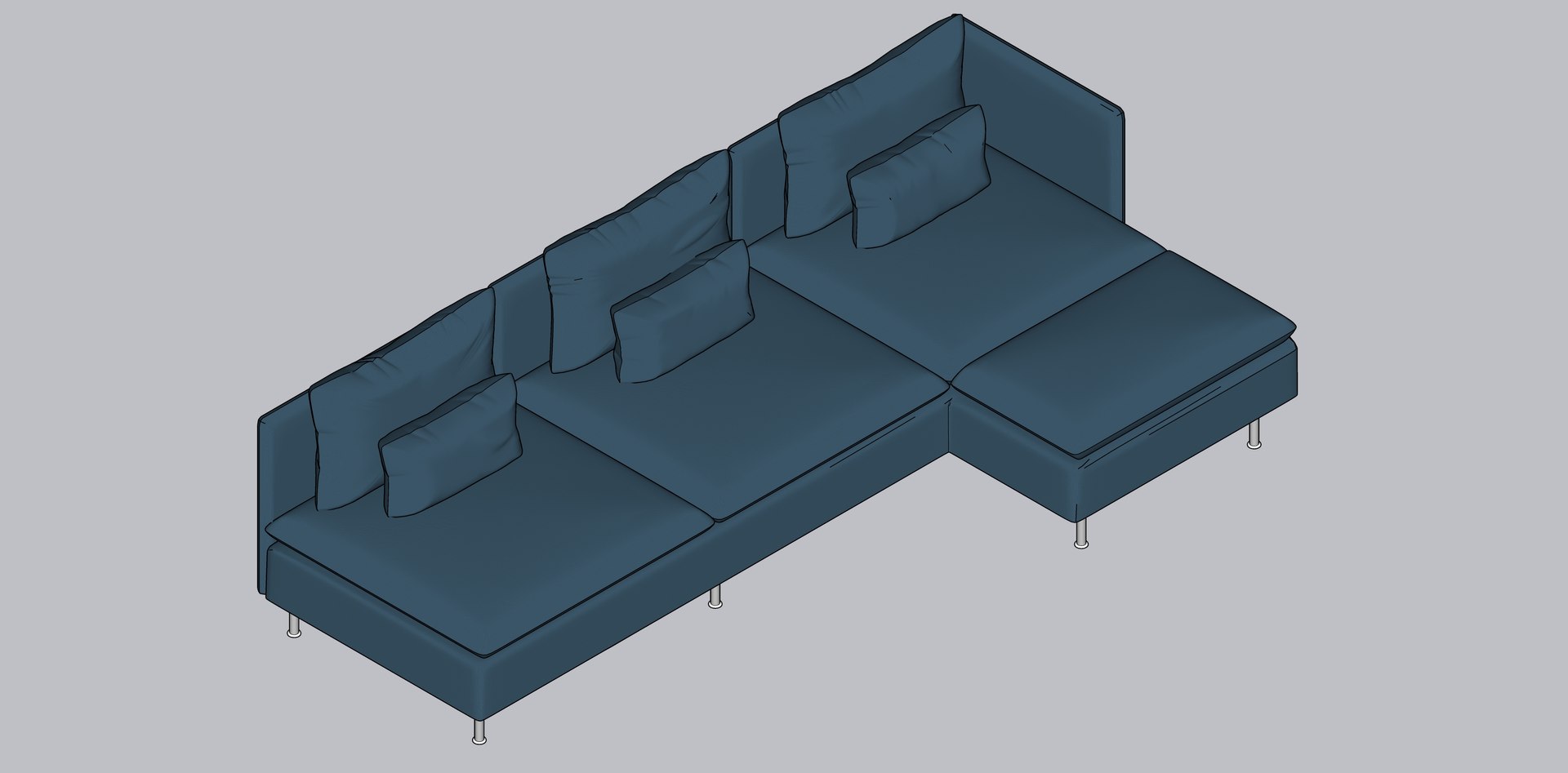 4 Seat Sofa IKEA SODERHAMN 3D Model - TurboSquid 2185814