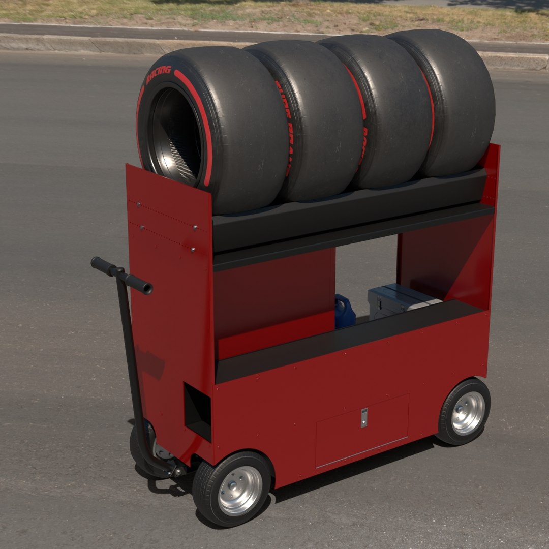 Tire Rack Cart With Drawers 7 3D Model - TurboSquid 2301316