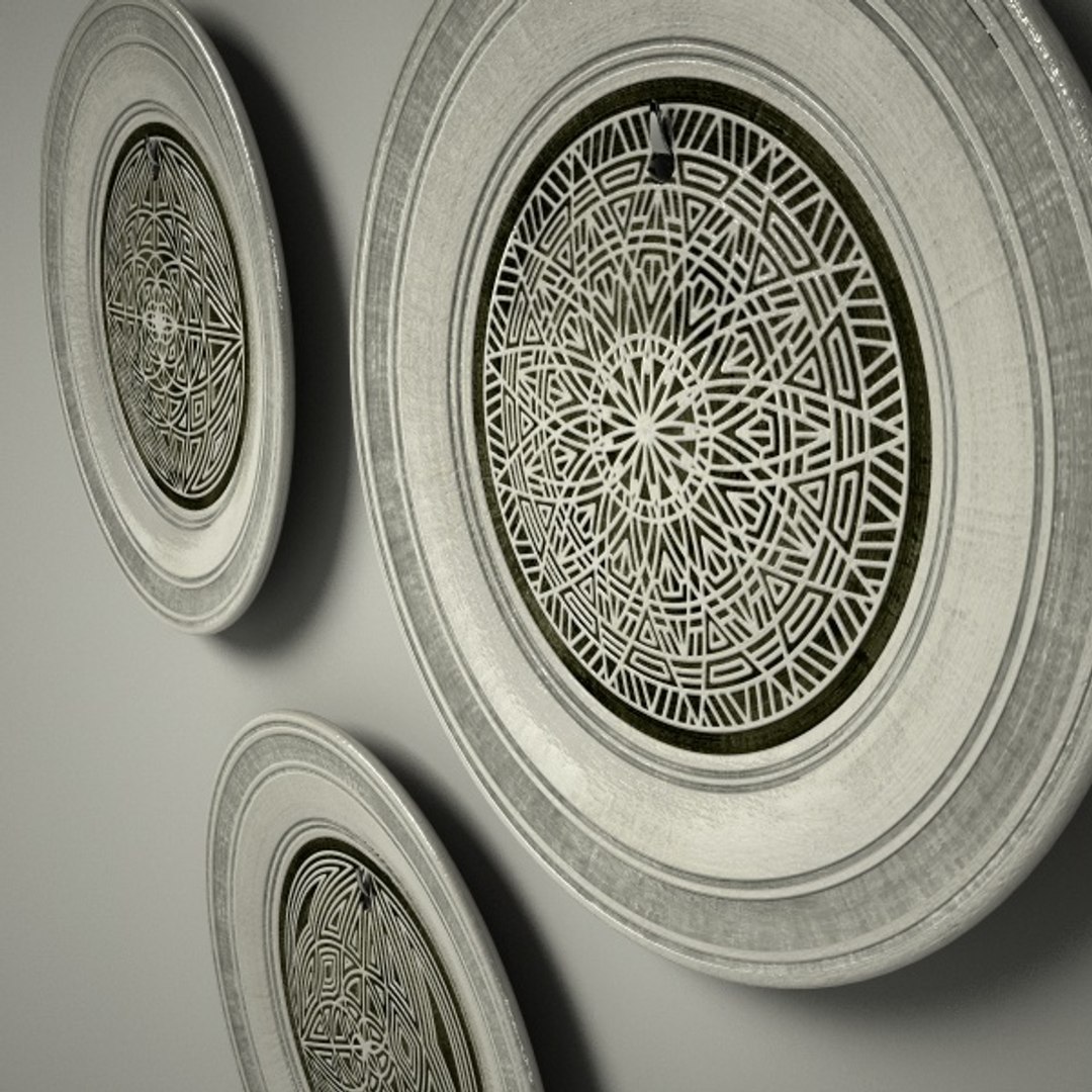 Geometric Design Wall Dishes 3d C4d