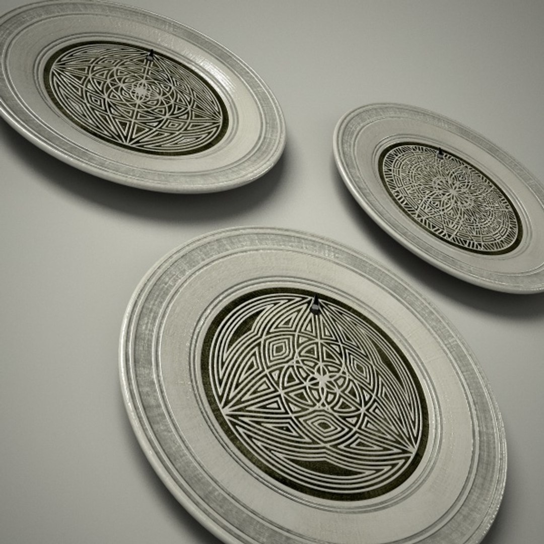 Geometric Design Wall Dishes 3d C4d