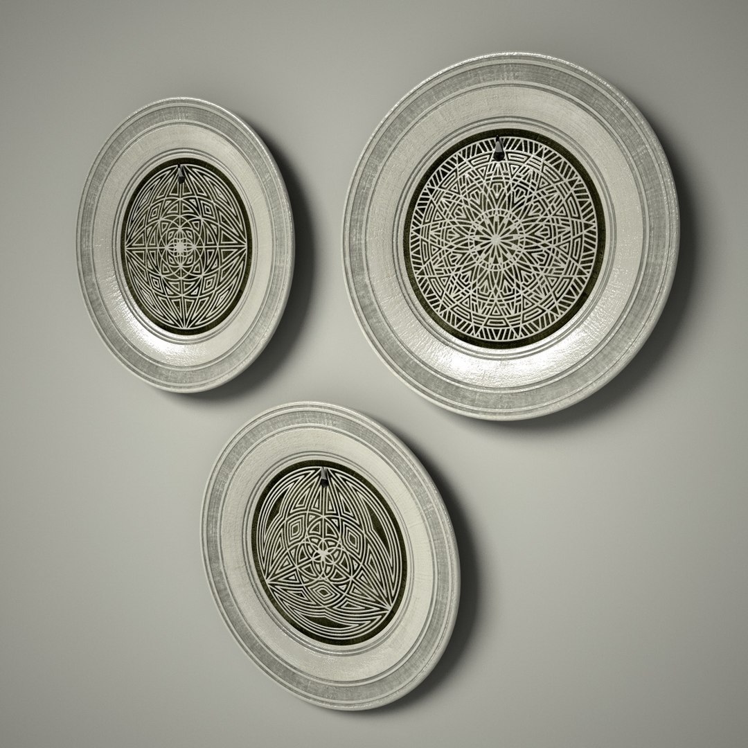 Geometric Design Wall Dishes 3d C4d