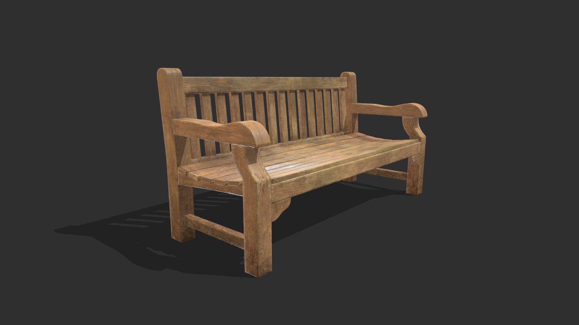 Bench 03 Low Poly PBR Realistic 3D Model - TurboSquid 1930486