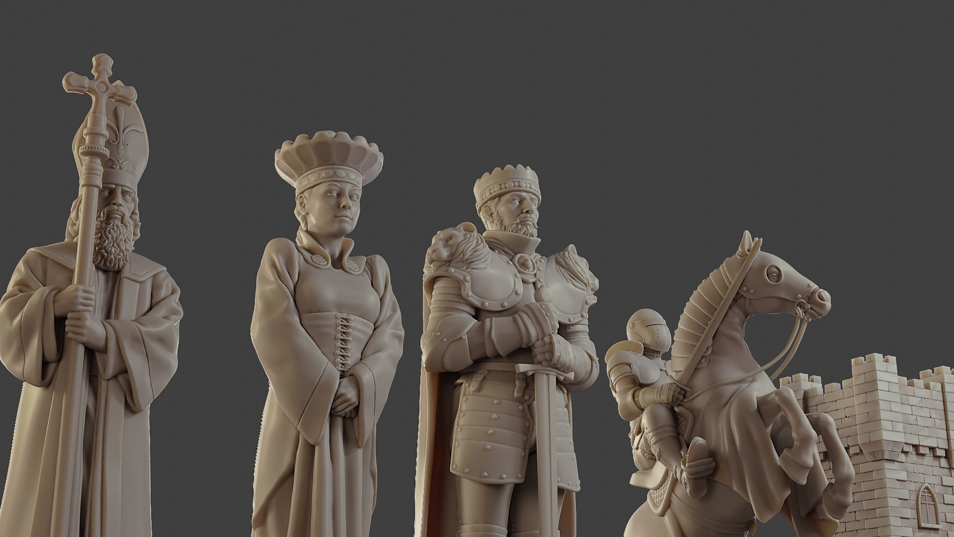 3D Model Medieval Crusader Chess Set MCCHS 1 - TurboSquid 2331827